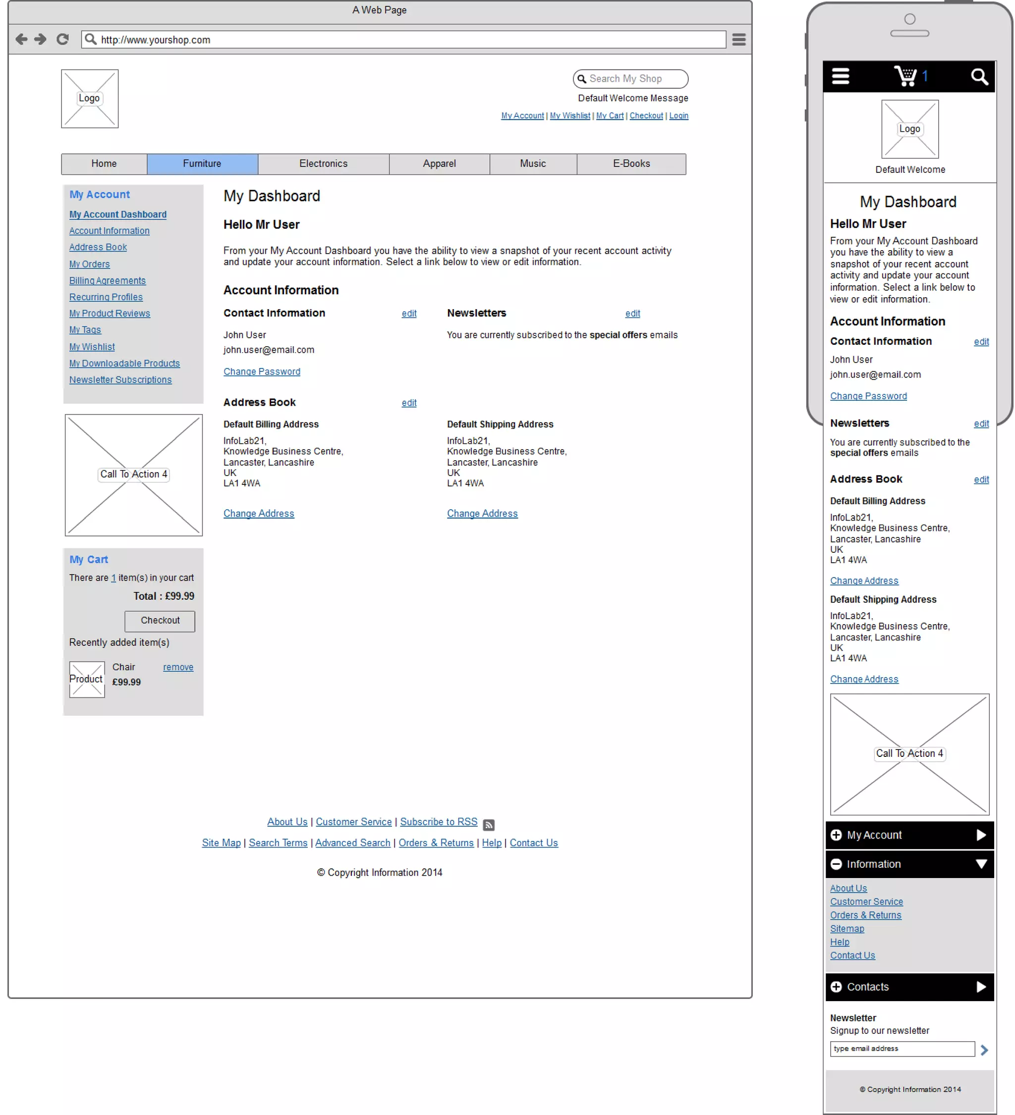 eCommerce sample wireframes | PDF