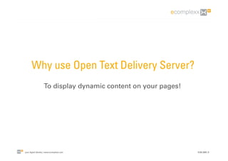 ecomplexx OpenText Delivery Server For Your Intranet | PDF