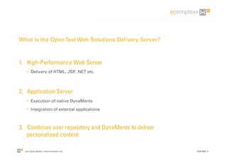 ecomplexx OpenText Delivery Server For Your Intranet | PDF