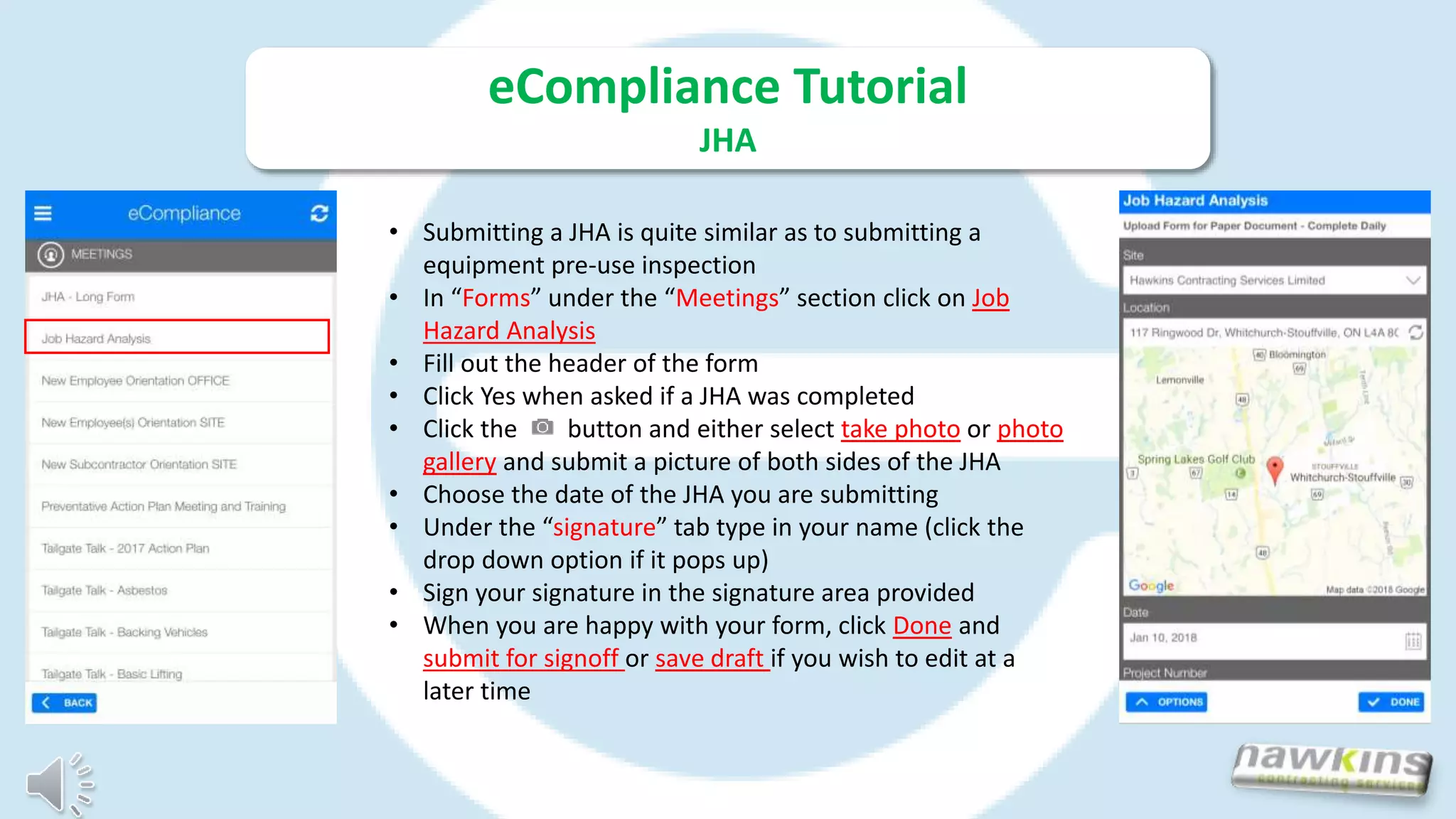 eCompliance Training Hawkins Contracting | PPTX