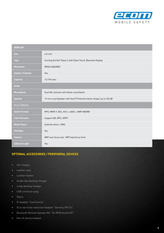 Ecom Smart Ex-01 ATEX Mobile Phone Product Brochure | PDF