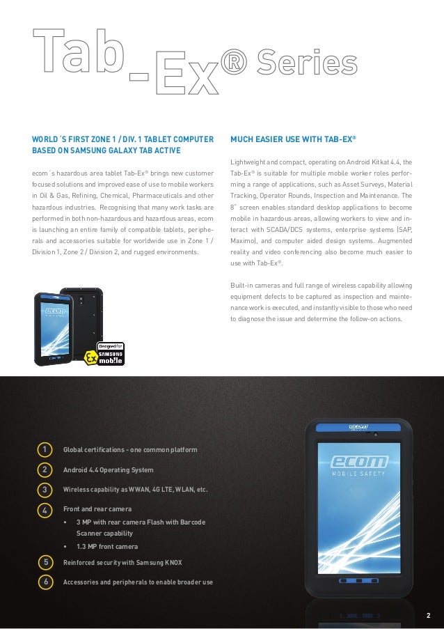 Ecom Tab-Ex ATEX IECEx Hazardous Area Tablet - Brochure