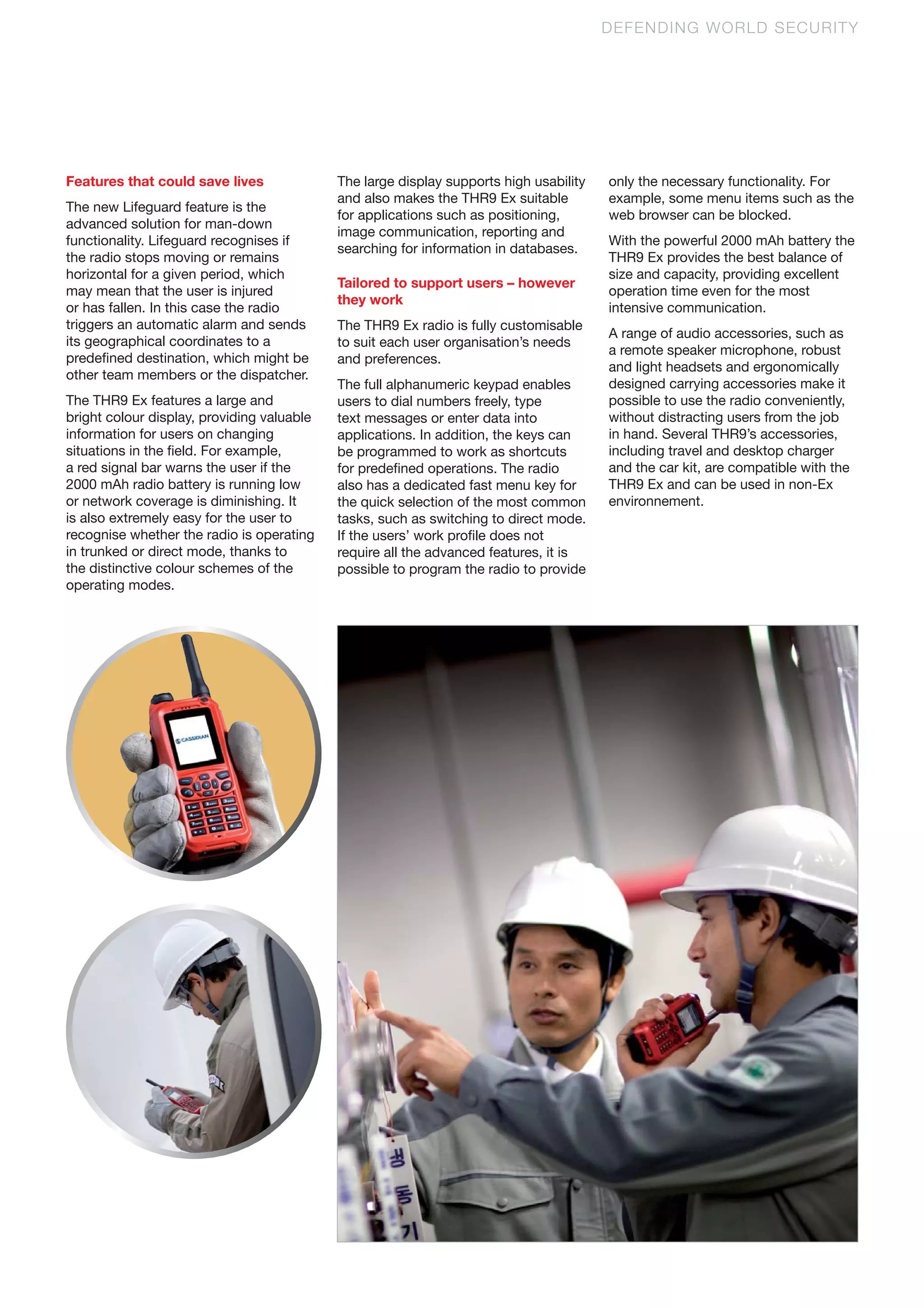 Ecom THR9 Ex TETRA Hazardous Area Two Way Radio Datasheet | PDF
