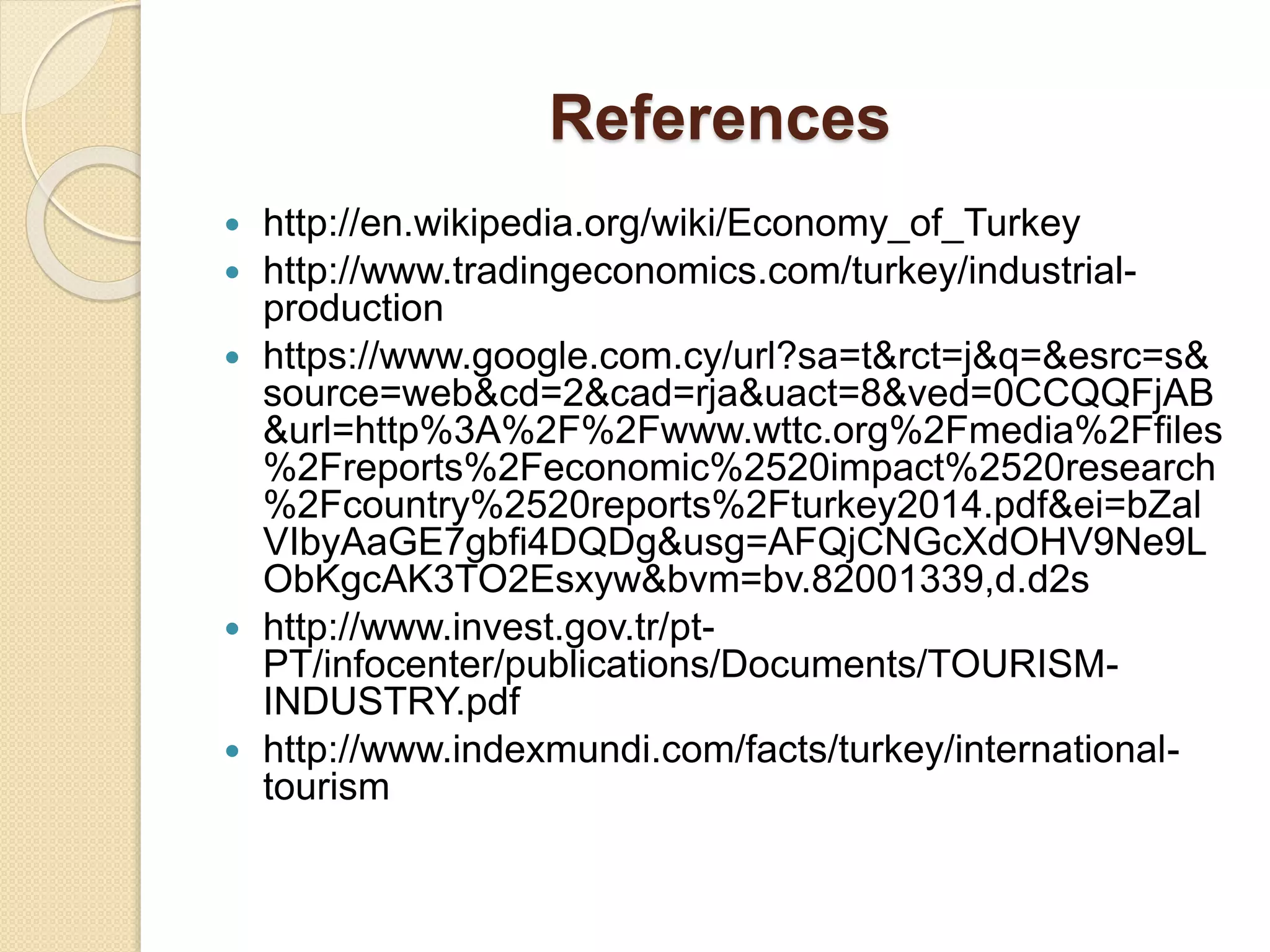 Tourism Economy of Turkey | PPTX | Currencies | Economy