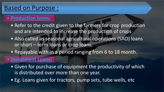 Classification of credit in agriculture | PPTX
