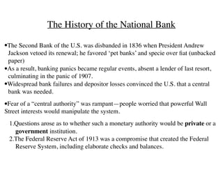 Econ - Hist of the National Bank | PPT