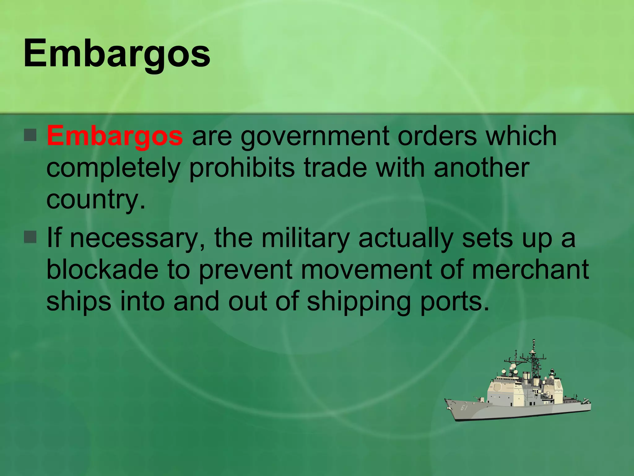 Economic Trade Barriers | PPT | Commodities | Economy