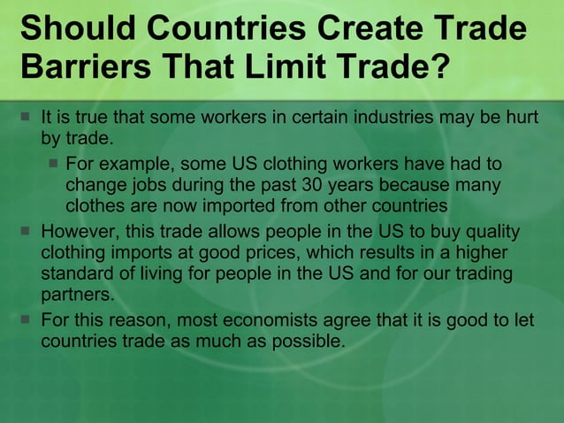 Economic Trade Barriers | PPT | Commodities | Economy