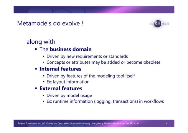EclipseCon2010 - Painless Metamodel Evolution | PDF | Programming Languages | Computing