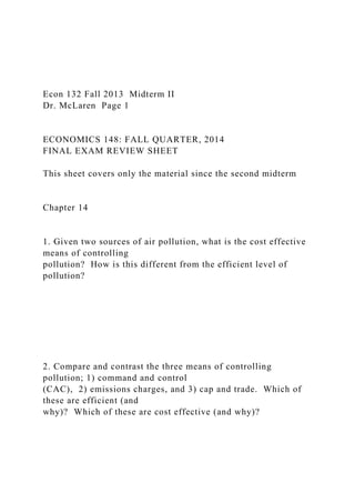 Econ 132 Fall 2013 Midterm II Dr. McLaren Page 1 .docx