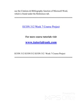 Econ 312 Teaching Effectively--tutorialrank.com