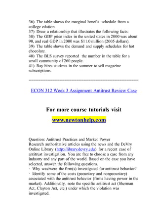 ECON 312 Invent Yourself/newtonhelp.com