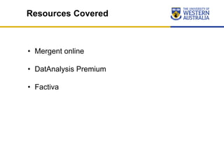 Introduction to Mergent and DataAnalysis | PPT
