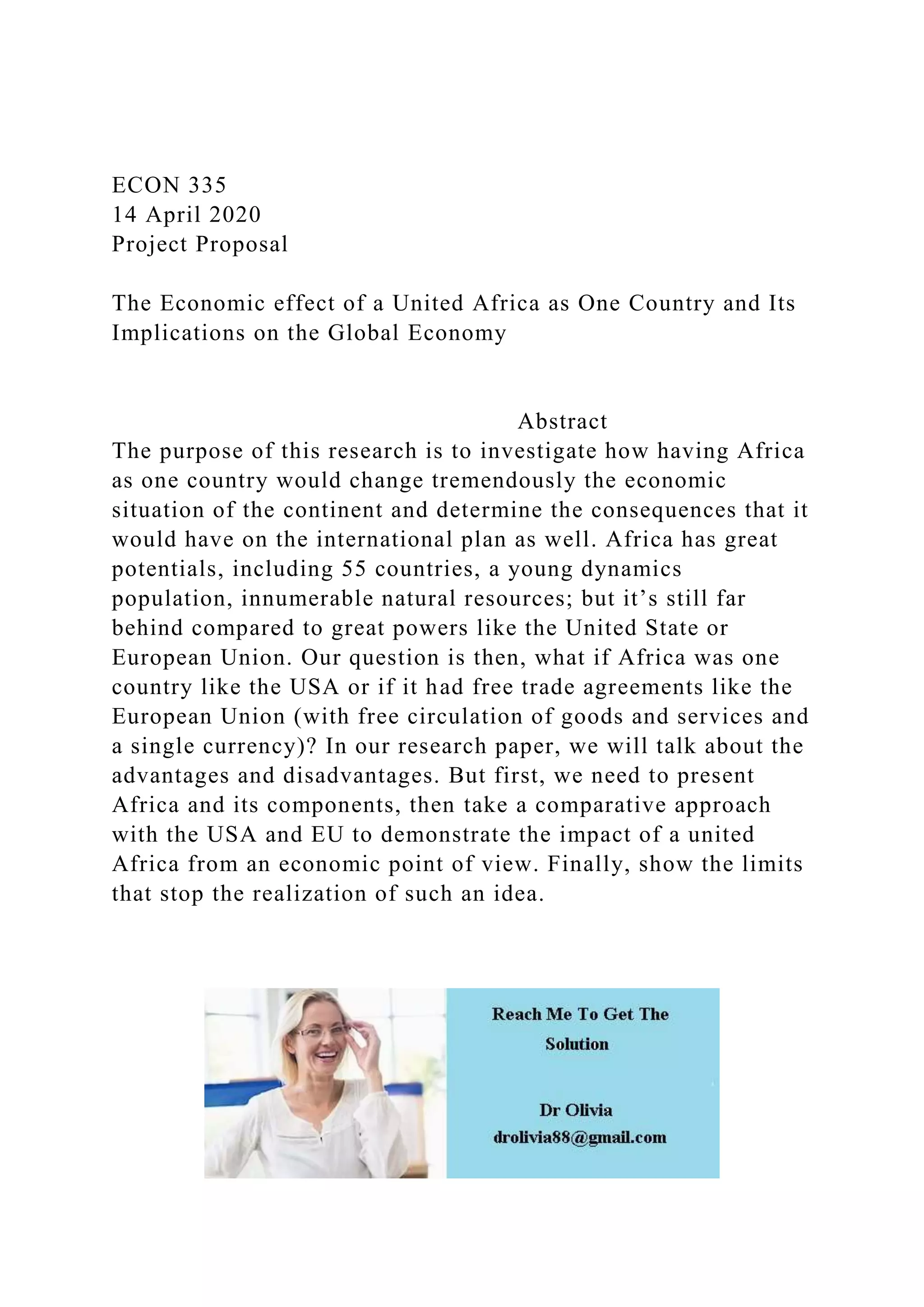 ECON 33514 April 2020Project ProposalThe Economic effect o.docx