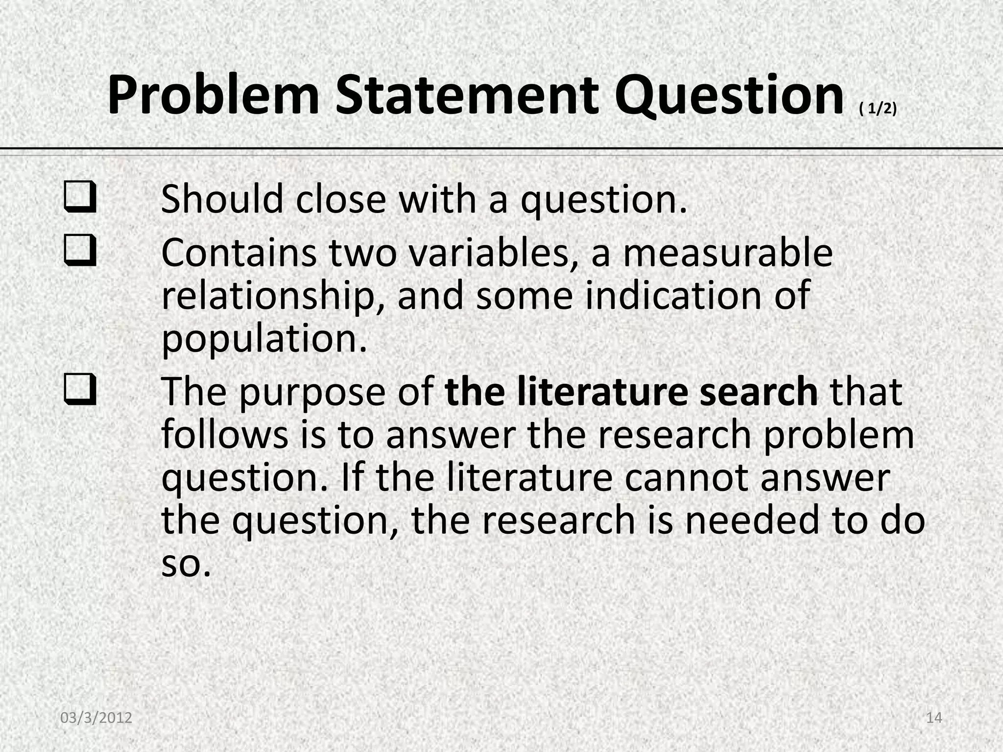 Econ 7999 research methodology_problem statement | PPSX