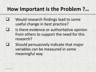 Econ 7999 research methodology_problem statement | PPSX