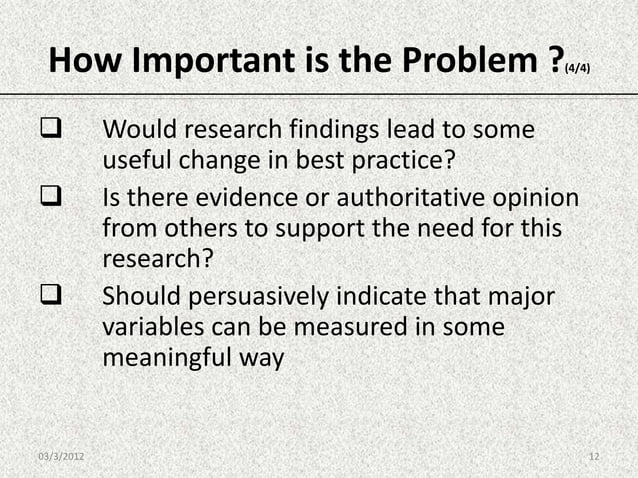 Econ 7999 research methodology_problem statement | PPSX | Science