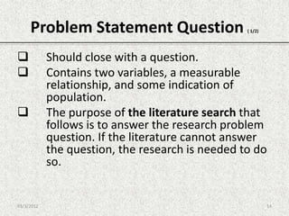 Econ 7999 research methodology_problem statement | PPSX