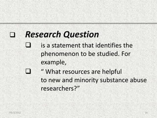 Econ 7999 research methodology_problem statement | PPSX
