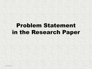 Econ 7999 research methodology_problem statement | PPSX