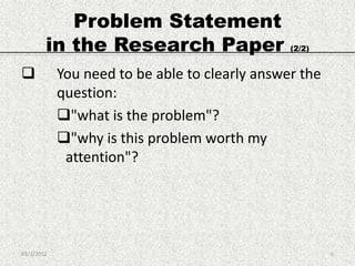 Econ 7999 research methodology_problem statement | PPSX