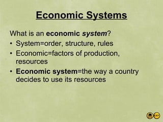 Econ Ch2 Economic Systems | PPT | Business | Business and Finance