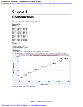 Econometric Analysis 8th Edition Greene Solutions Manual | PDF