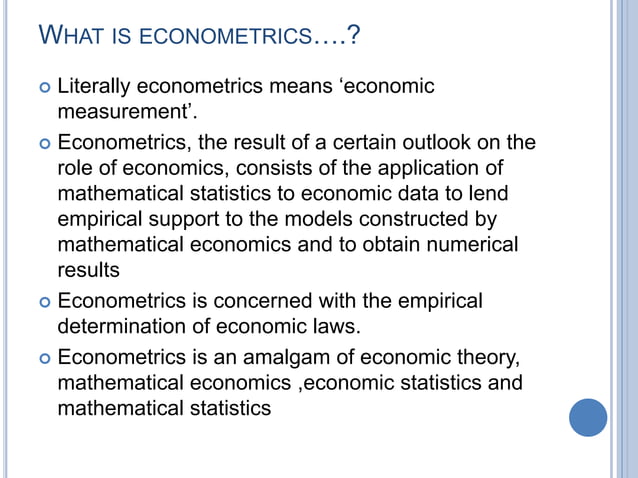 Introduction to Econometrics | PPTX
