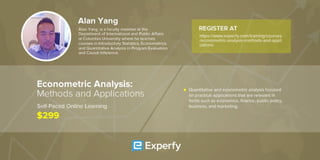 Econometric Analysis | Methods and Applications | PPT