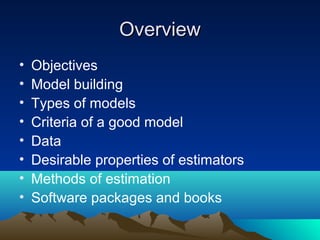 Econometric model ing | PPT