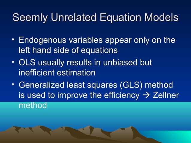 Econometric model ing | PPT | Physics | Science