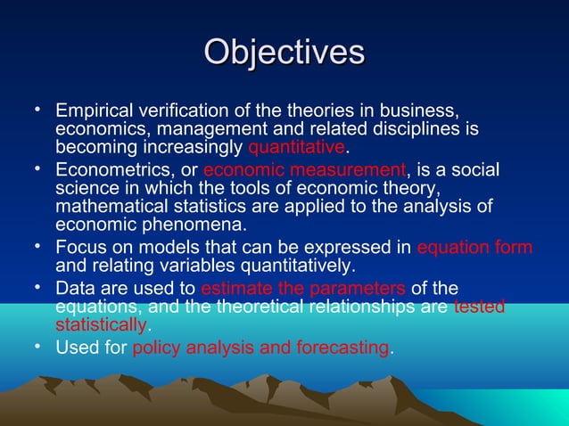 Econometric model ing | PPT | Physics | Science