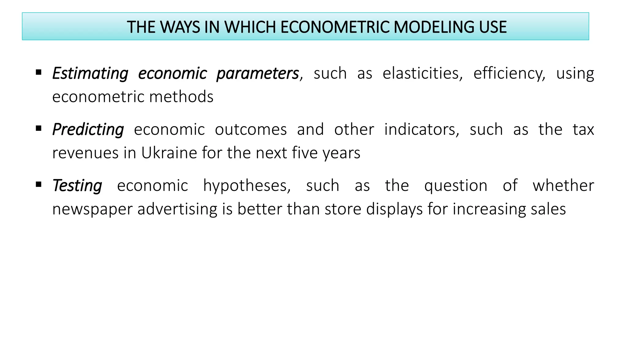 Econometric Modeling Pptx Business Business And Finance