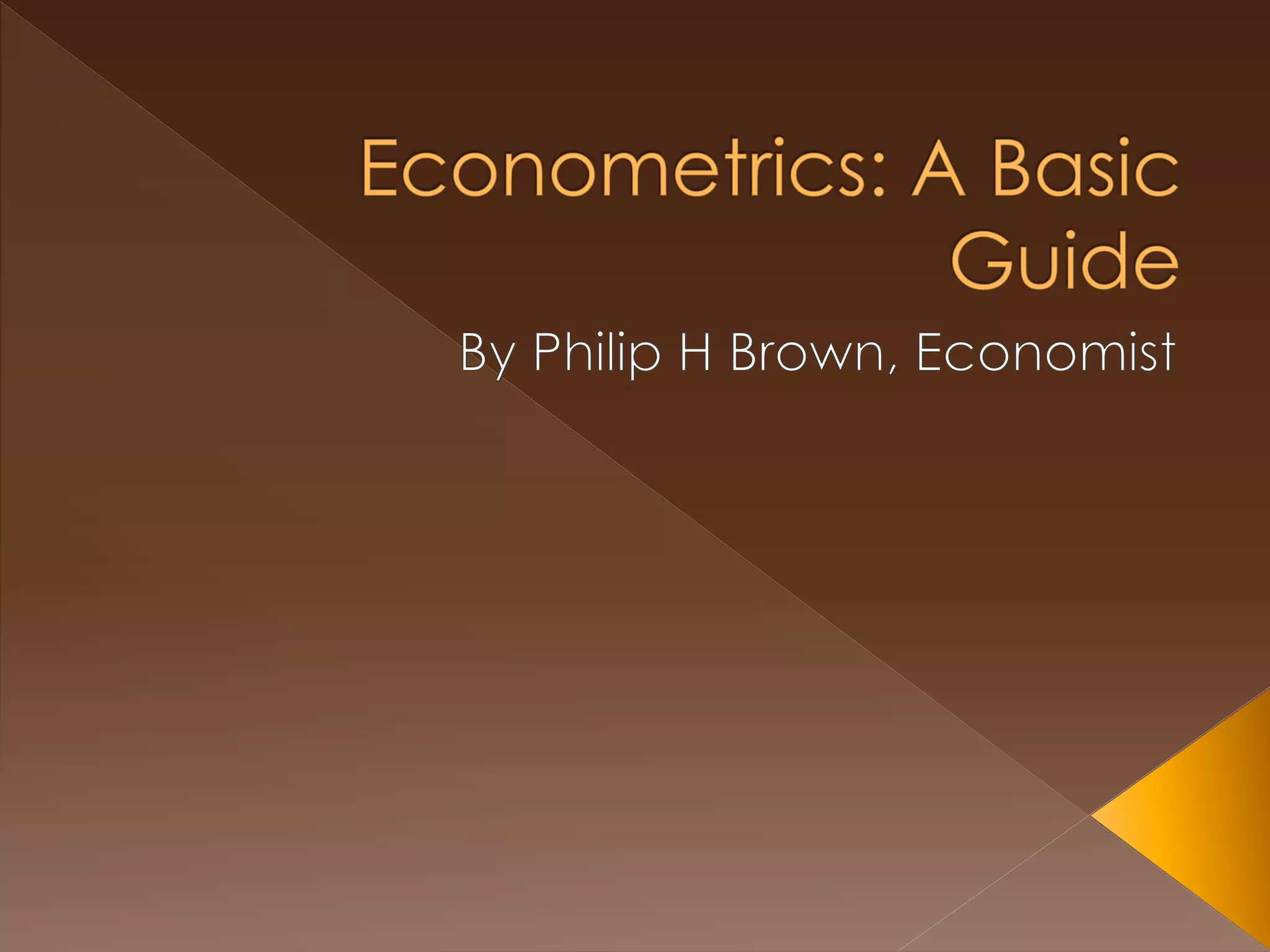 Econometrics: A Basic Guide | PPTX