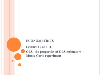 Econometrics- lecture 10 and 11 | PPTX