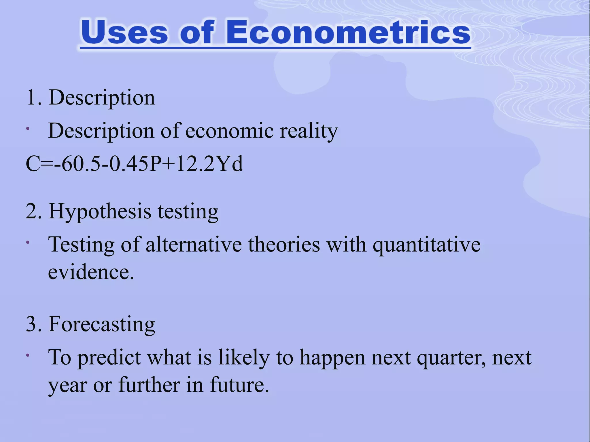 Econometrics and business forecasting | PPT