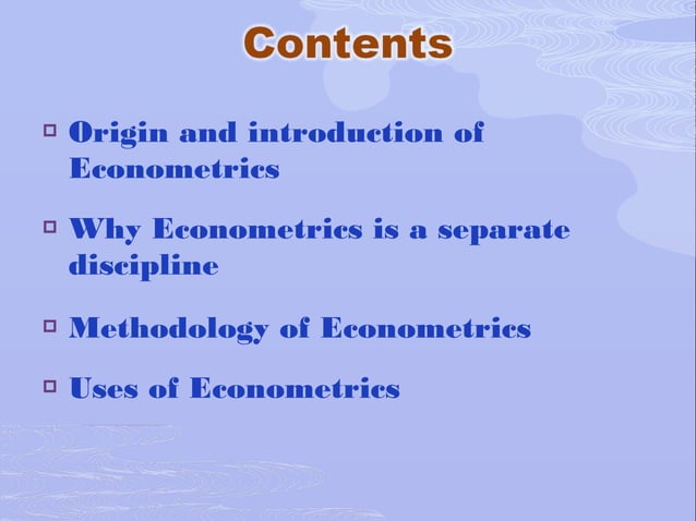 Econometrics And Business Forecasting Ppt Physics Science