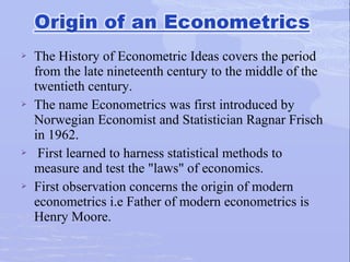 Econometrics and business forecasting | PPT