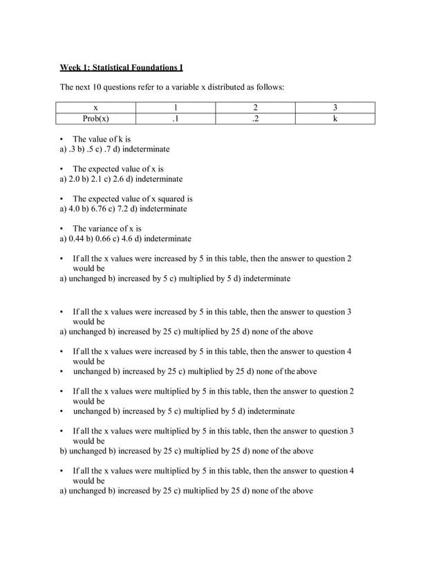 Econometrics and statistics mcqs part 1 | PDF
