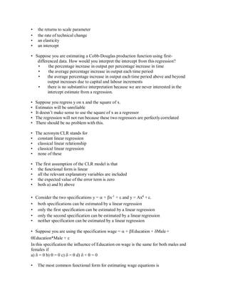 Econometrics and statistics mcqs part 1 | PDF