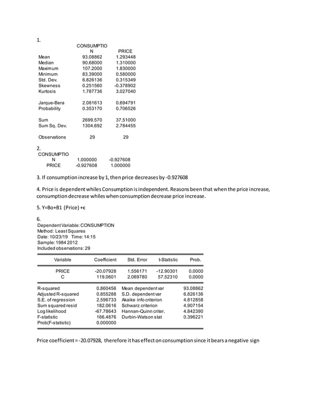Econometrics assignment full work | PDF