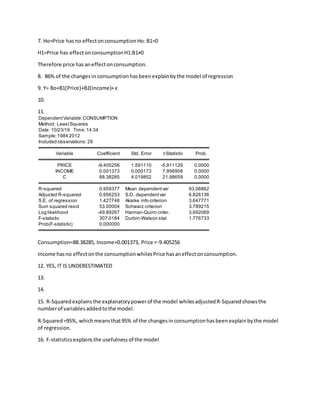 Econometrics assignment full work | PDF