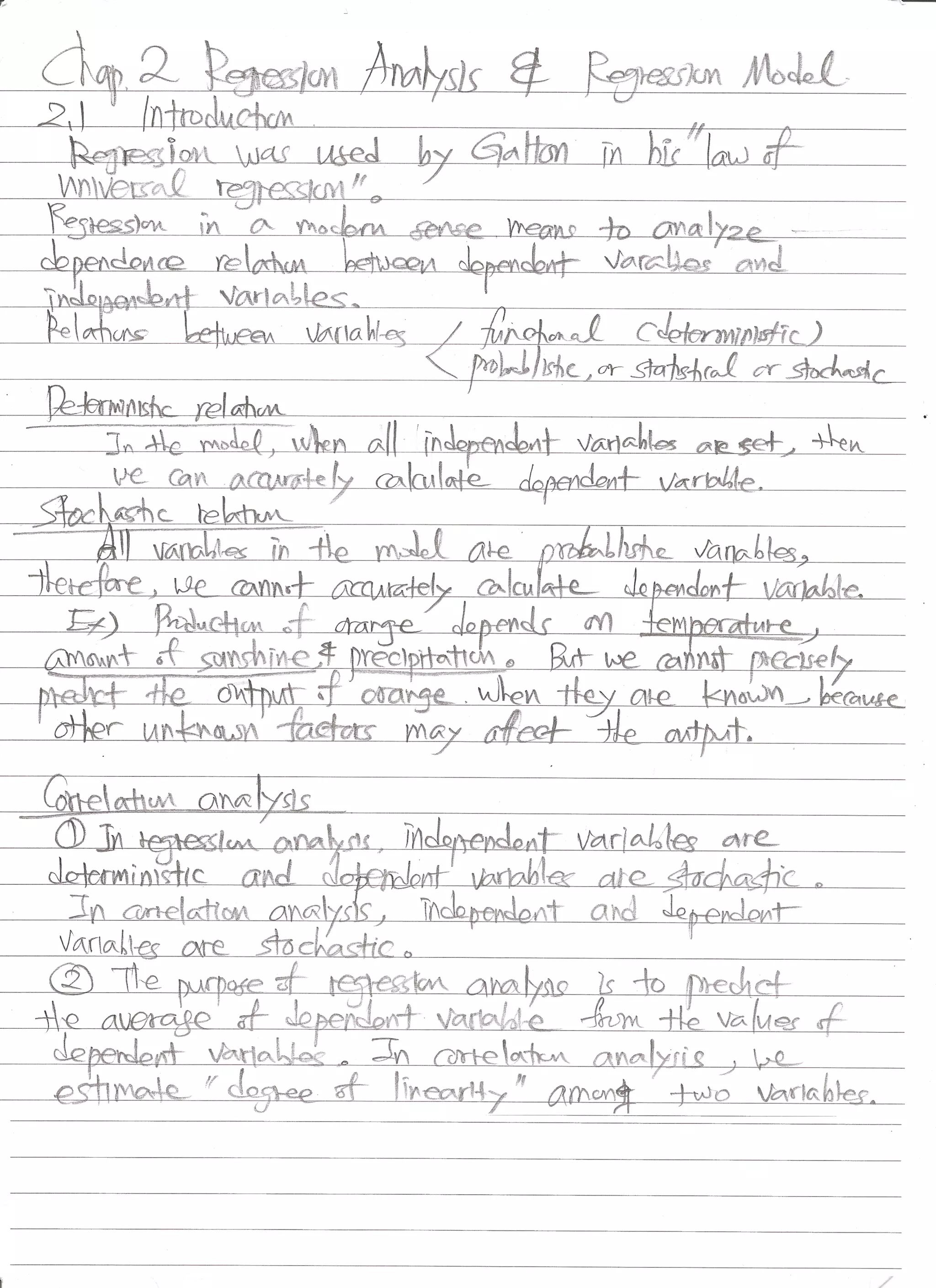 Econometrics Lecture Notes : Chapter 2 | PDF