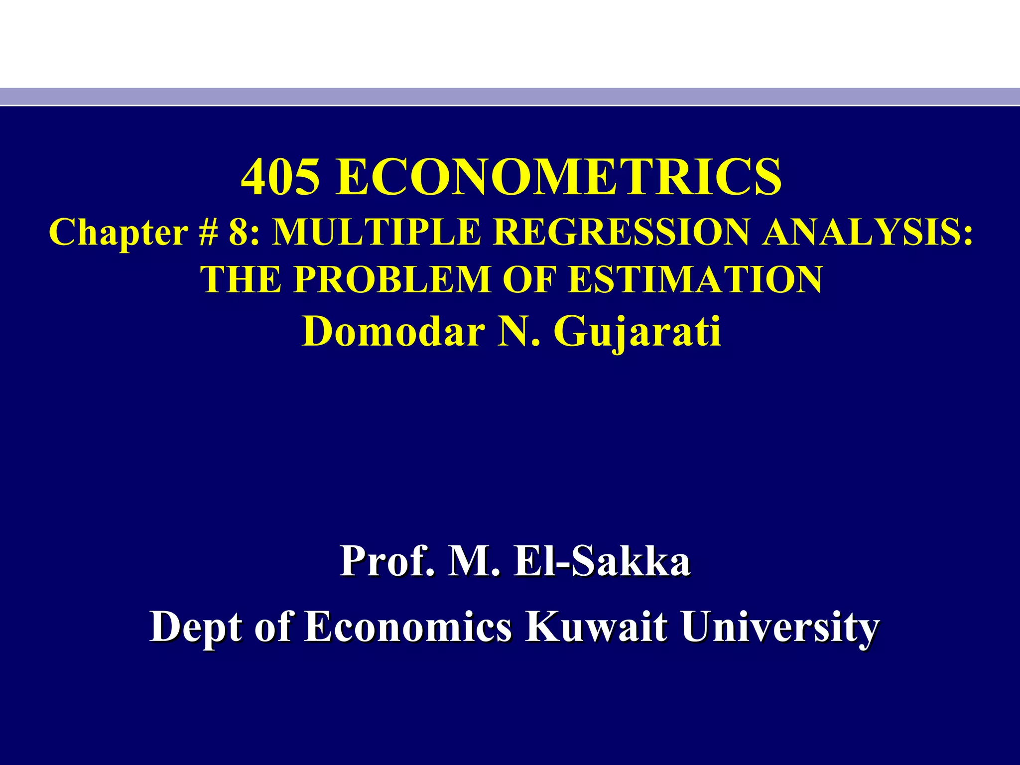 Econometrics ch8 | PPT