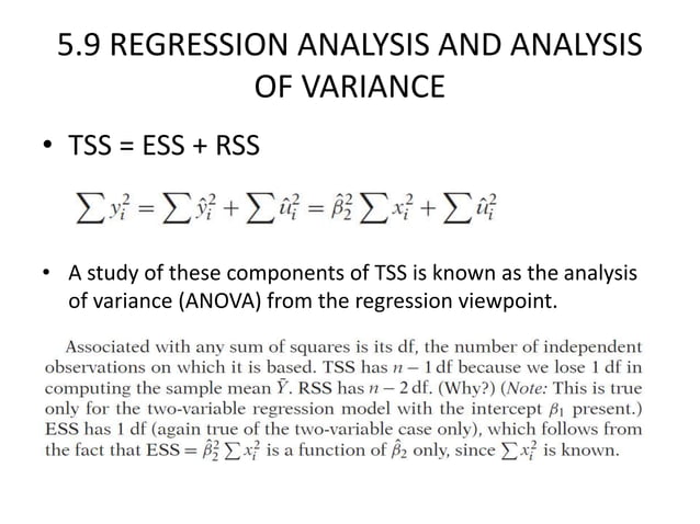 Econometrics chapter 5-two-variable-regression-interval-estimation- | PPT Econometrics chapter 5-two-variable-regression-interval-estimation- | PPT