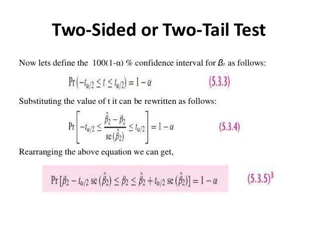 Econometrics Chapter 5 Two Variable Regression Interval Estimation