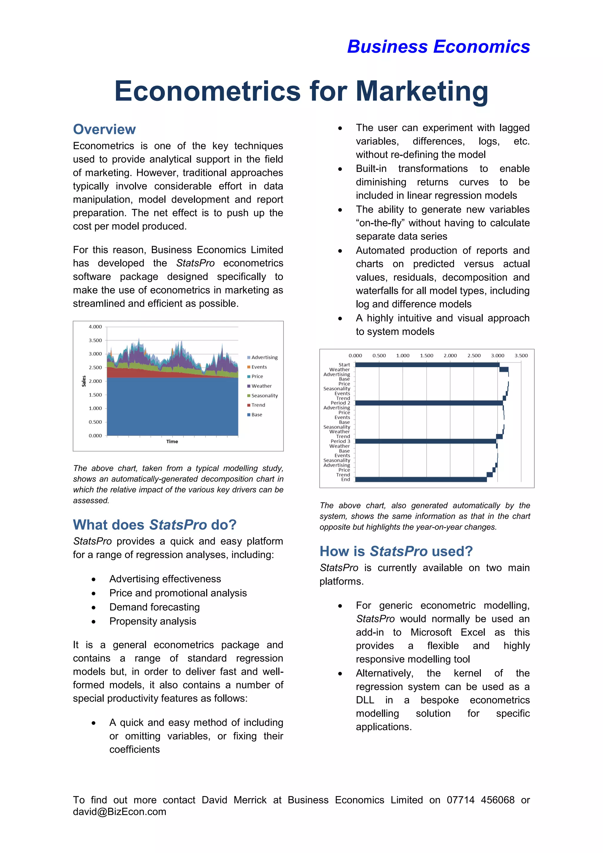 Econometrics for marketing | PDF
