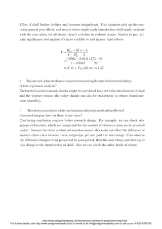 Econometrics Homework Help | PDF