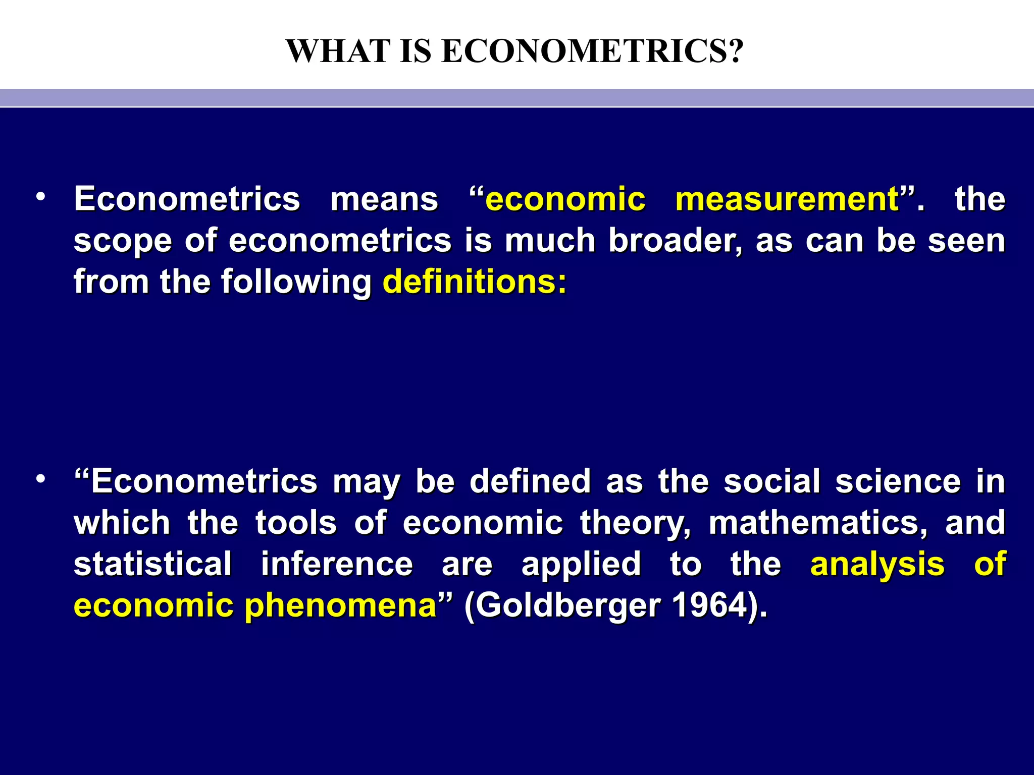 Econometrics lecture 1st | PPT