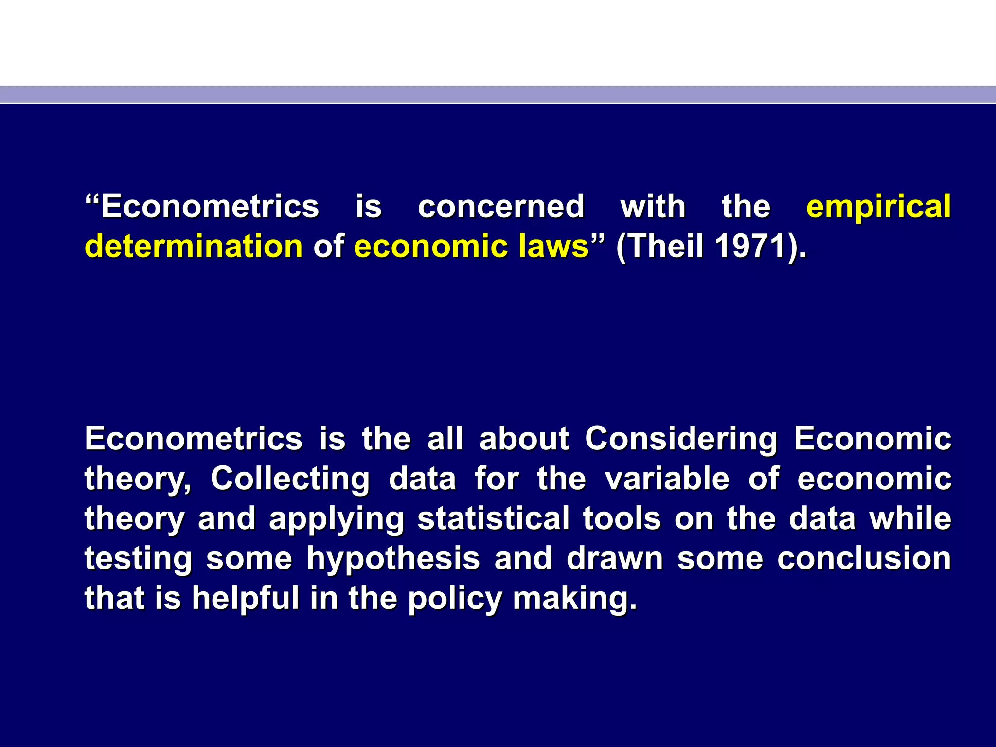 Econometrics lecture 1st | PPT